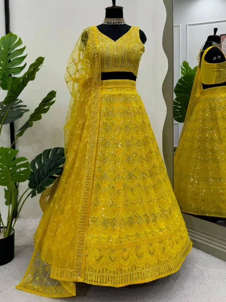 Haldi Lehenga for Wedding Haldi Ceremony Lehenga With Heavy Work Royal Lehenga in USA, UK ...