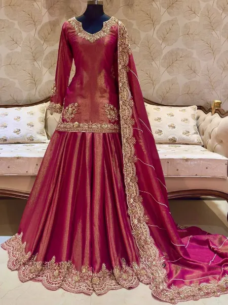 Designer Indo Western in Pink Roman Silk for Women With Sequence ...